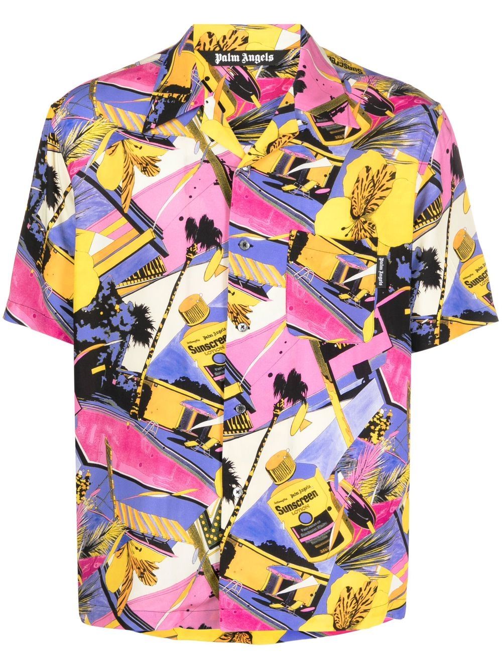 PALM ANGELS starry night bowling shirt