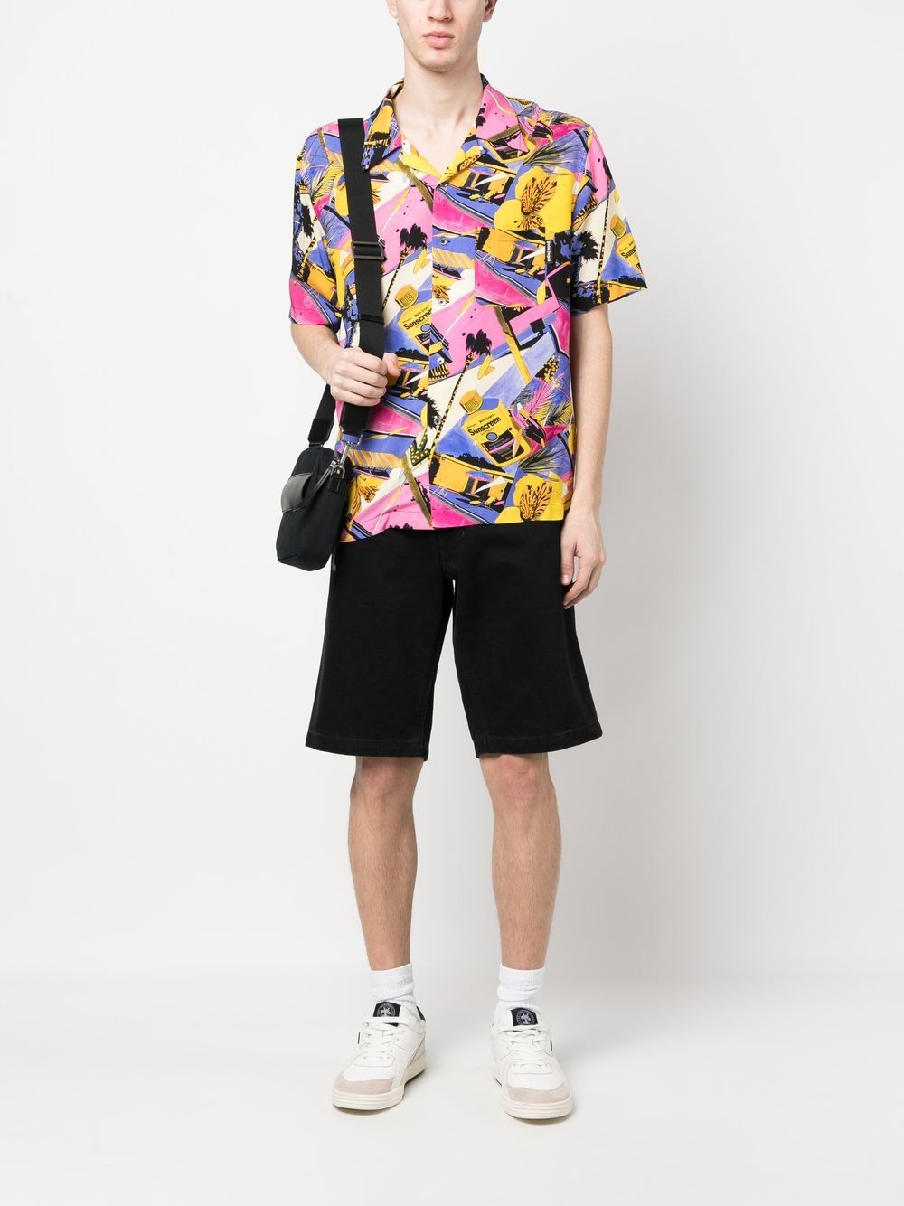 PALM ANGELS graphic-print bowling shirt