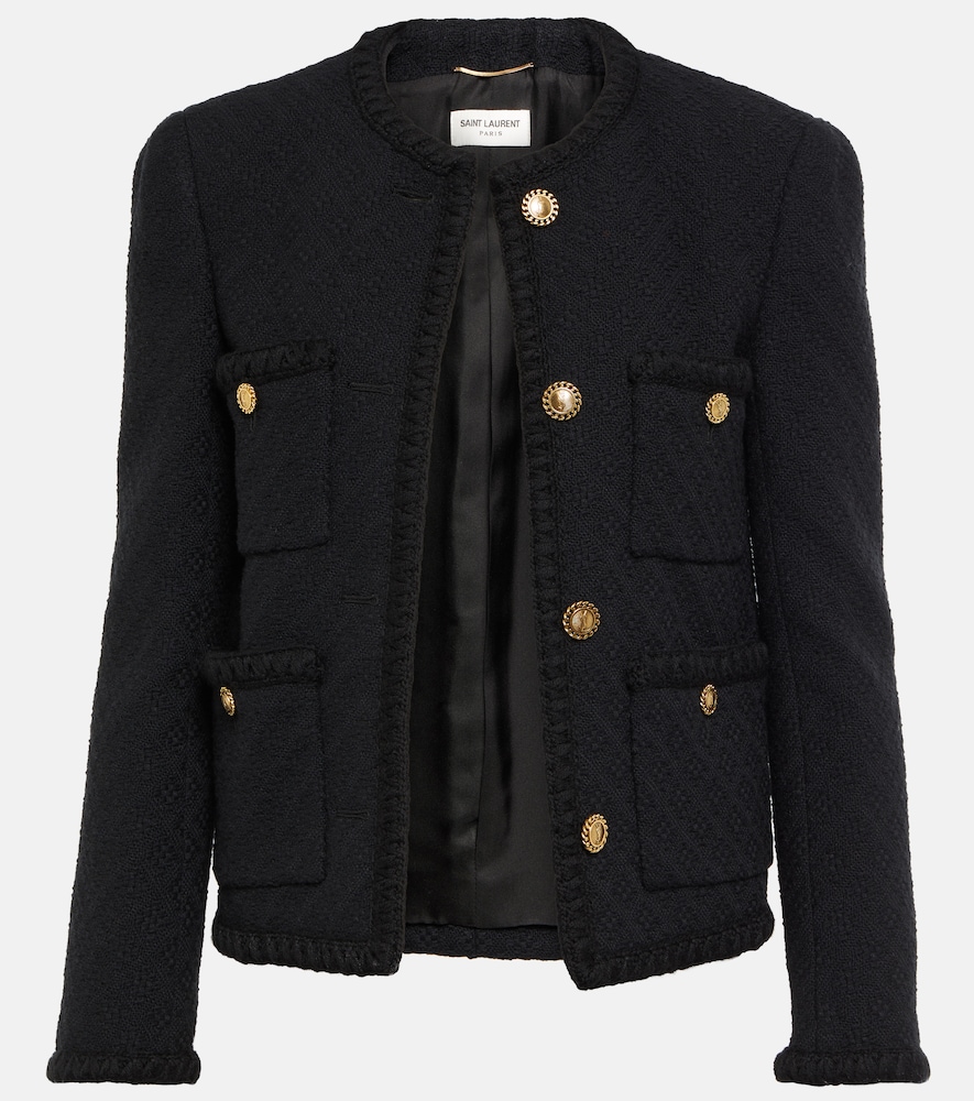 Saint Laurent Tweed Jacket - Off-White | Editorialist
