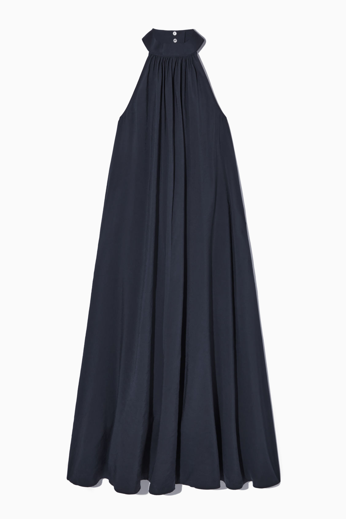 cos halter neck maxi dress COS Women's Gathered Halterneck Maxi Dress in Pink