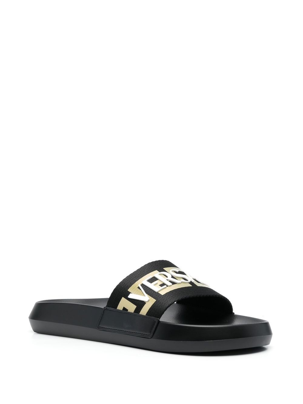 Versace Logo-Print Slides - Black | Editorialist display picture 2