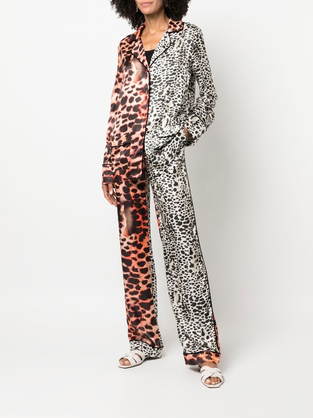 ROBERTO CAVALLI Roberto Cavalli Leopard Print Panelled Trousers