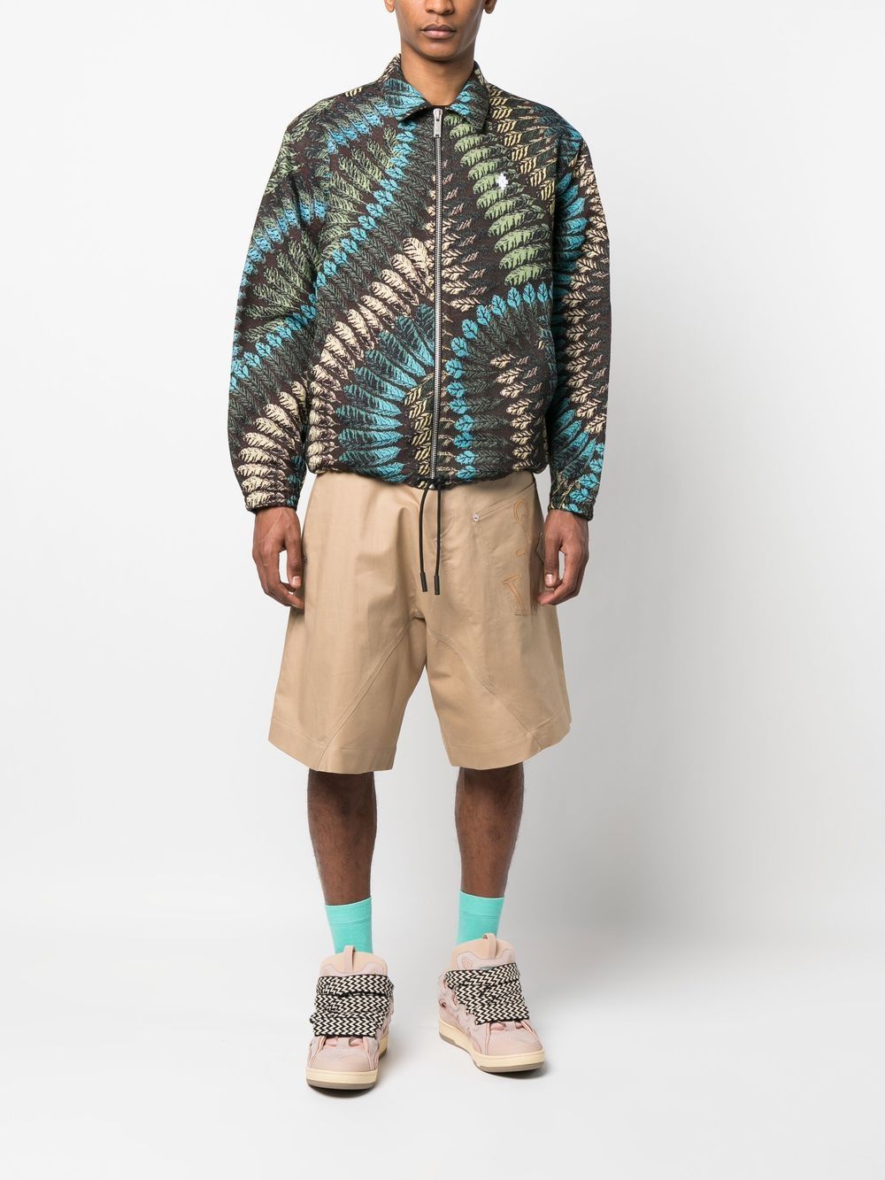 COUNTY OF MILAN Leaf-Jacquard Bomber Jacket