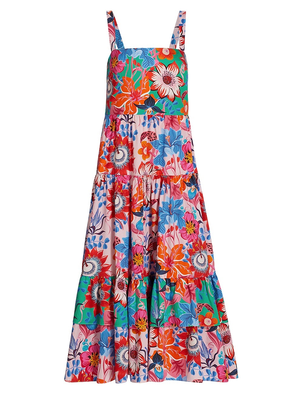 blue floral tiered midi dress Blue Floral Tiered Hayden Midi Dress