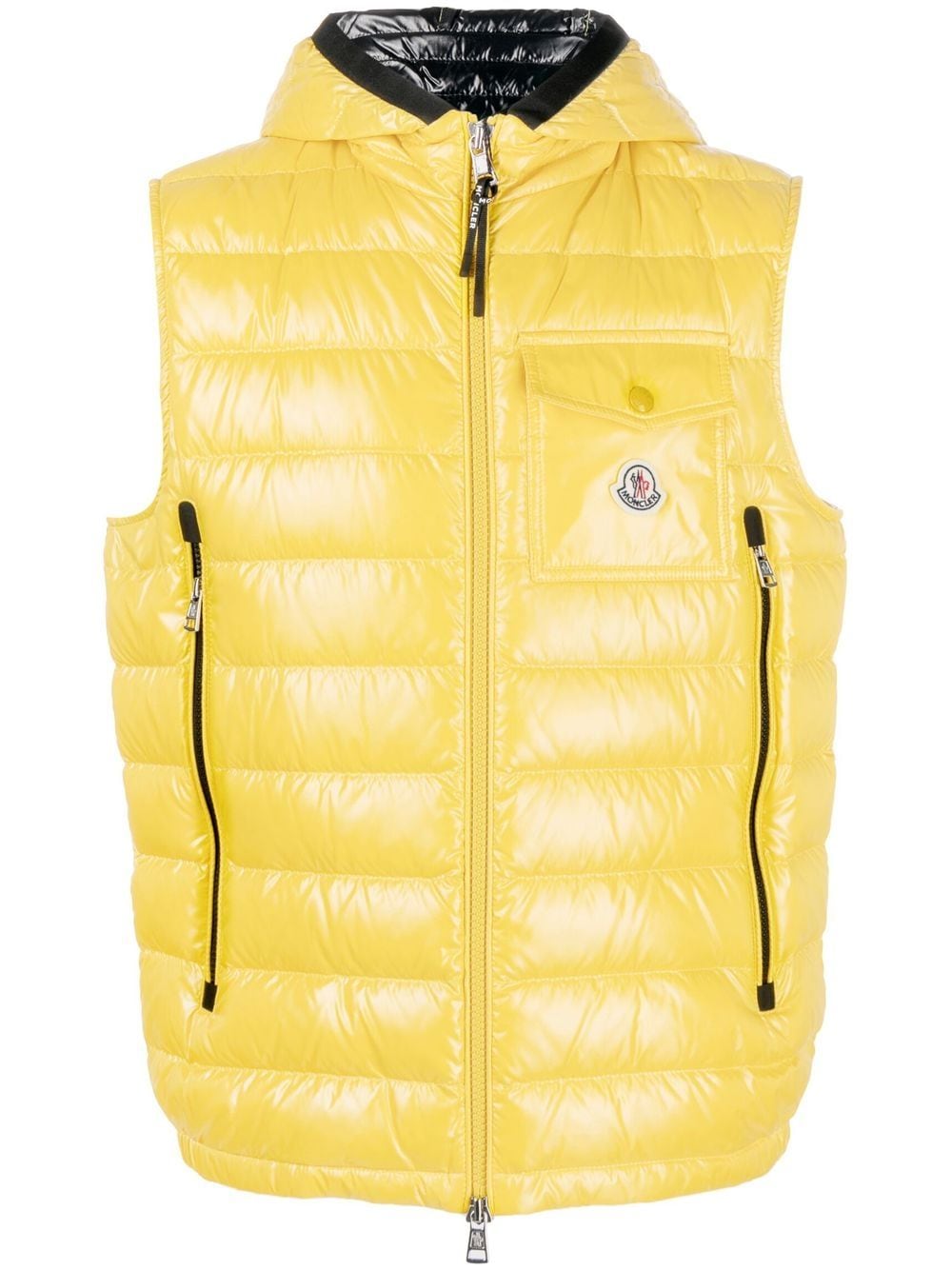 Buy Moncler Padded Gilet With Logo Patch - Midnight Blue At 17