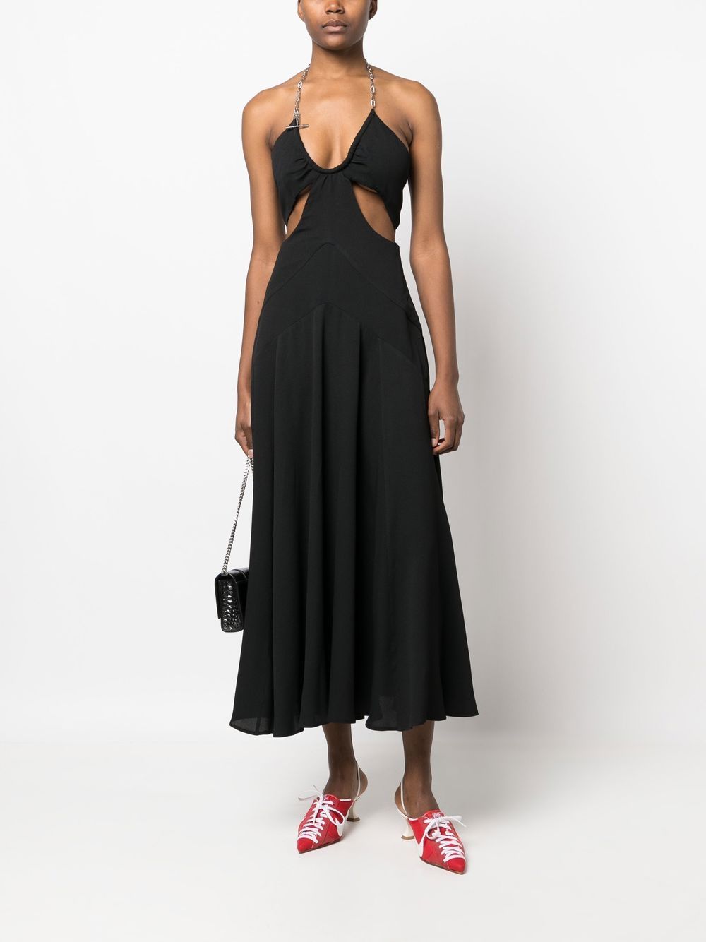 DSQUARED2 Chain-Link Cut-Out Midi Dress