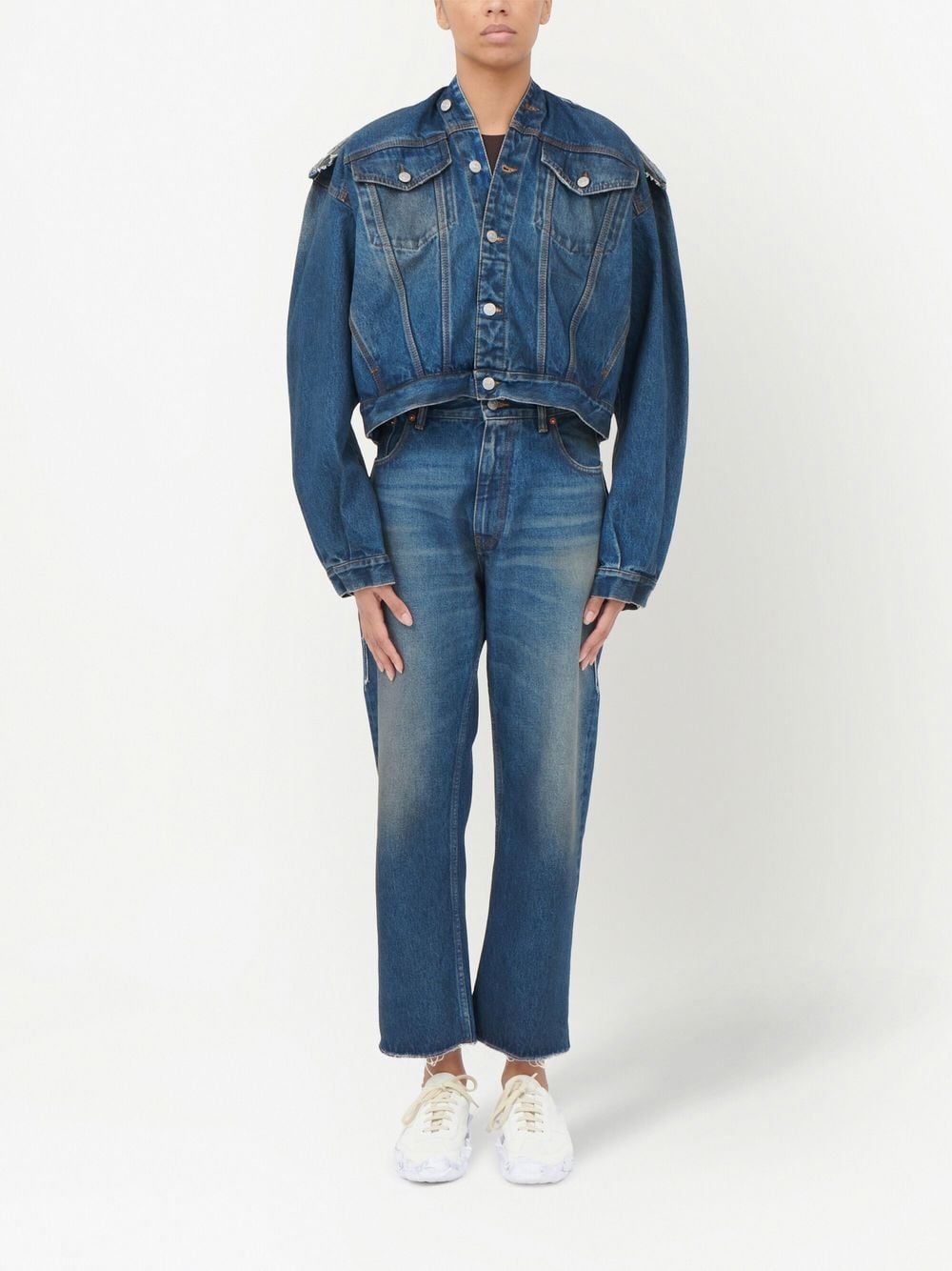 MAISON MARGIELA MM6 Maison Margiela Collarless Denim Jacket