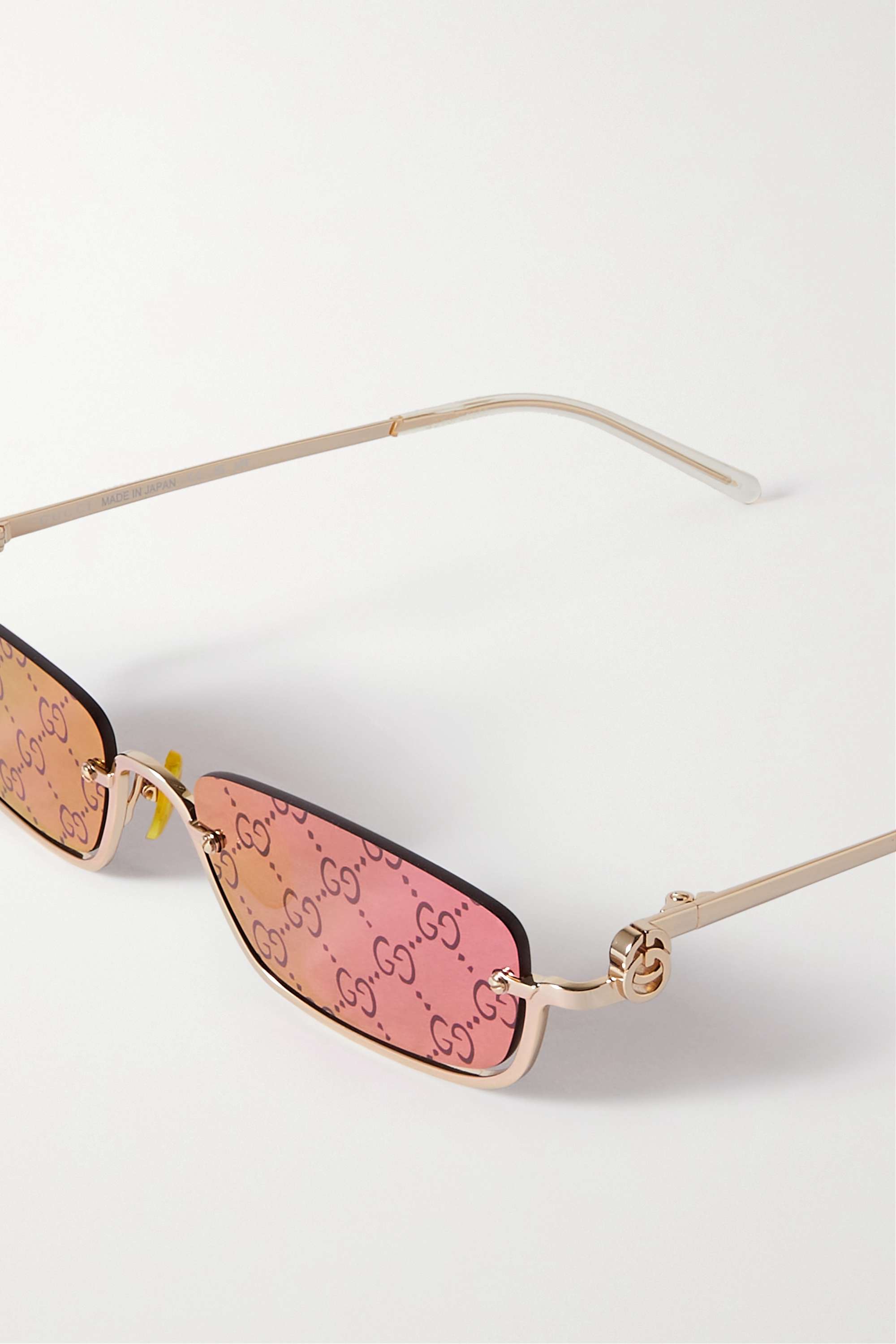 Gucci Square-Frame Gold-Tone Mirrored Sunglasses - Purple  display picture 1