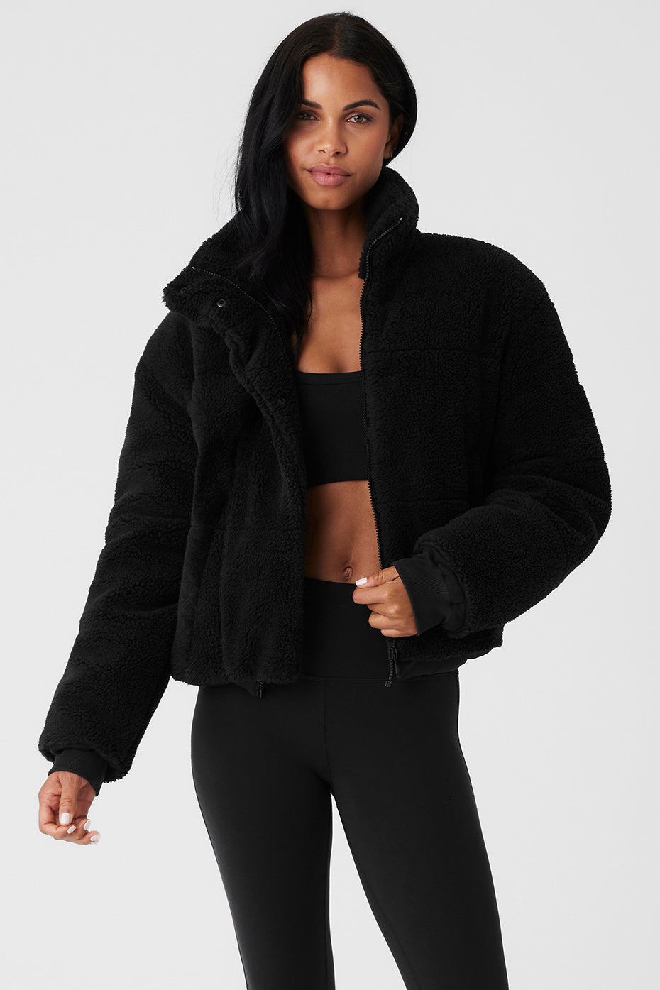 Alo Yoga Sherpa Snow Angel Puffer Jacket In Ivory - 20% Off
