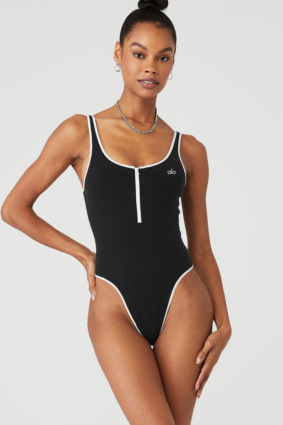 Alo Yoga Supernova Bodysuit Tank Top In Fluorescent Pink Coral/White - 20%  Off | Editorialist