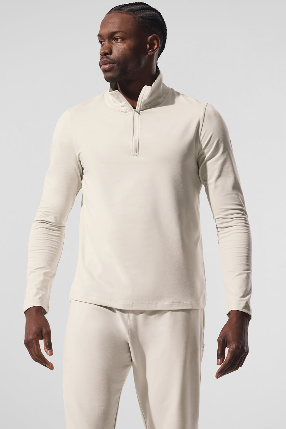 Alo Yoga Conquer 1/4 Zip Reform Long Sleeve Sweatshirt - Limestone