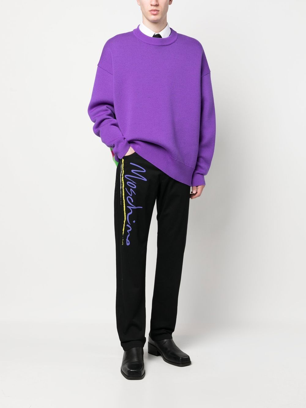 MOSCHINO Moschino Tailored Logo Print Trousers