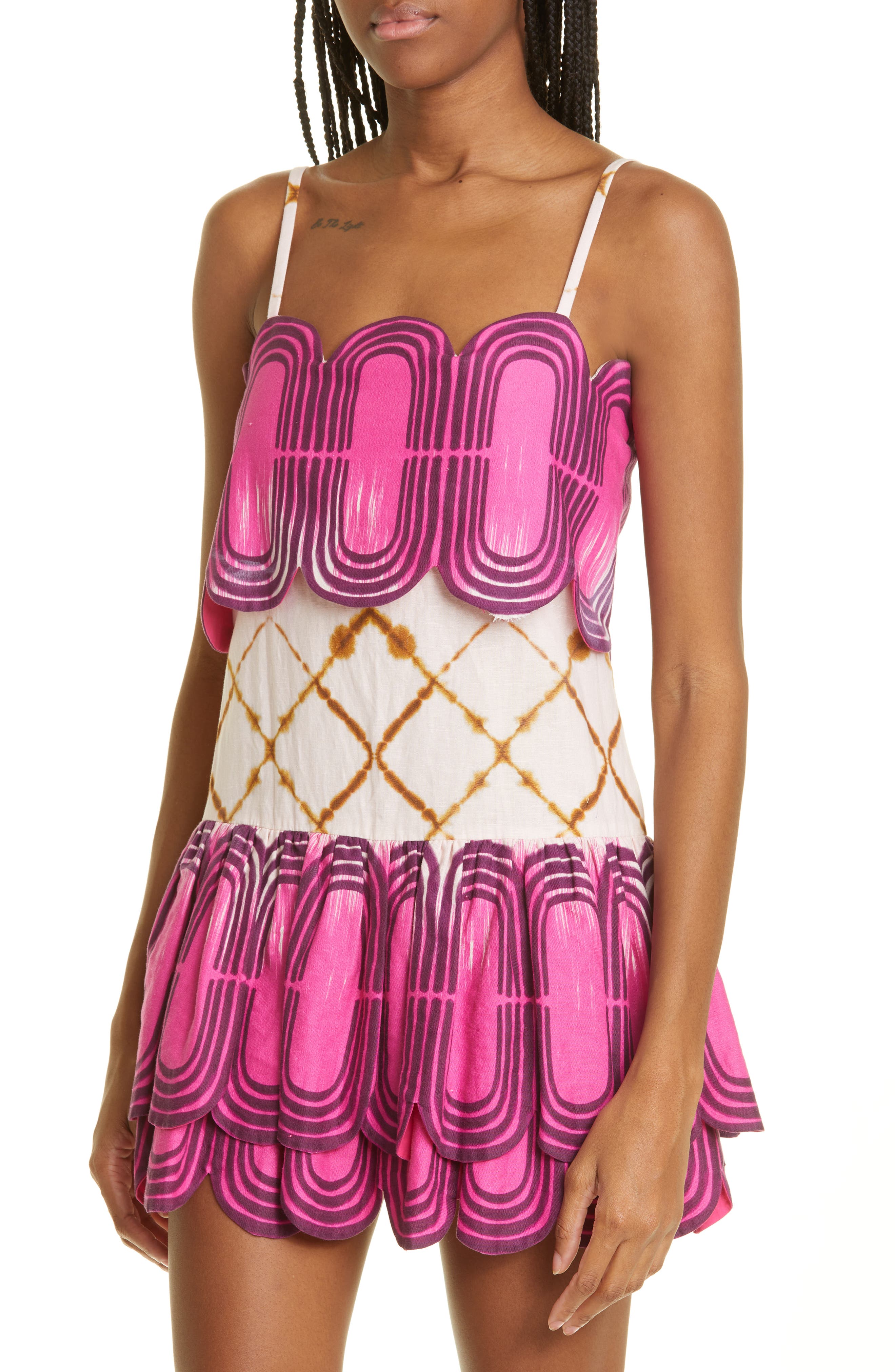 alexis cotton scallop mini dress Alexis Cotton Scallop Mini Dress