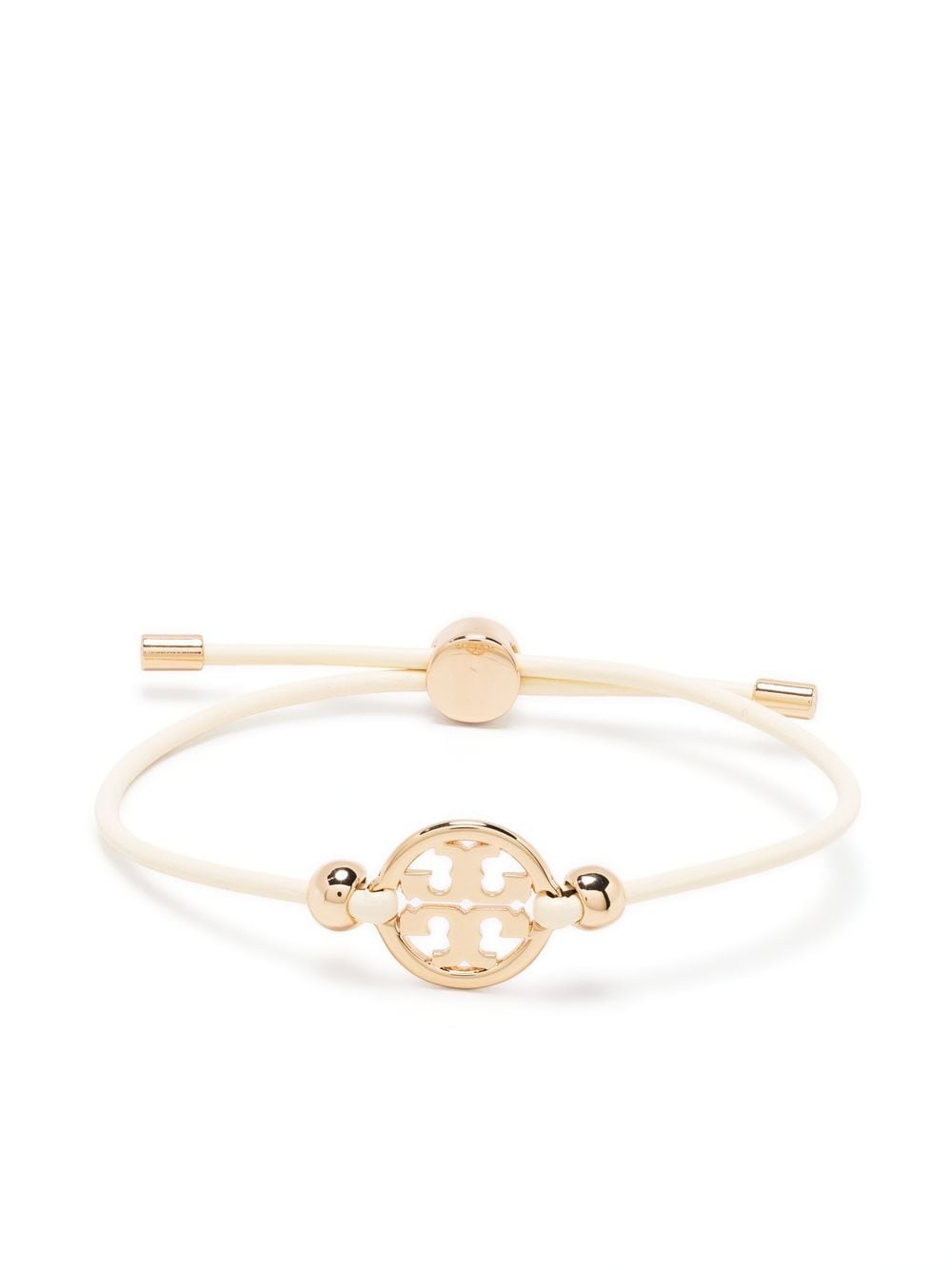 Tory Burch Icon Slider Bracelet In Gold Plated Brass - White