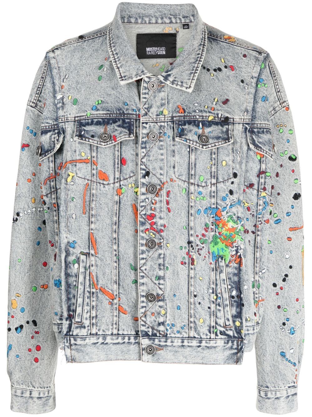 MOSTLY HEARD RARELY SEEN Mostly Heard Rarely Seen Paint-Embroidered Denim Jacket