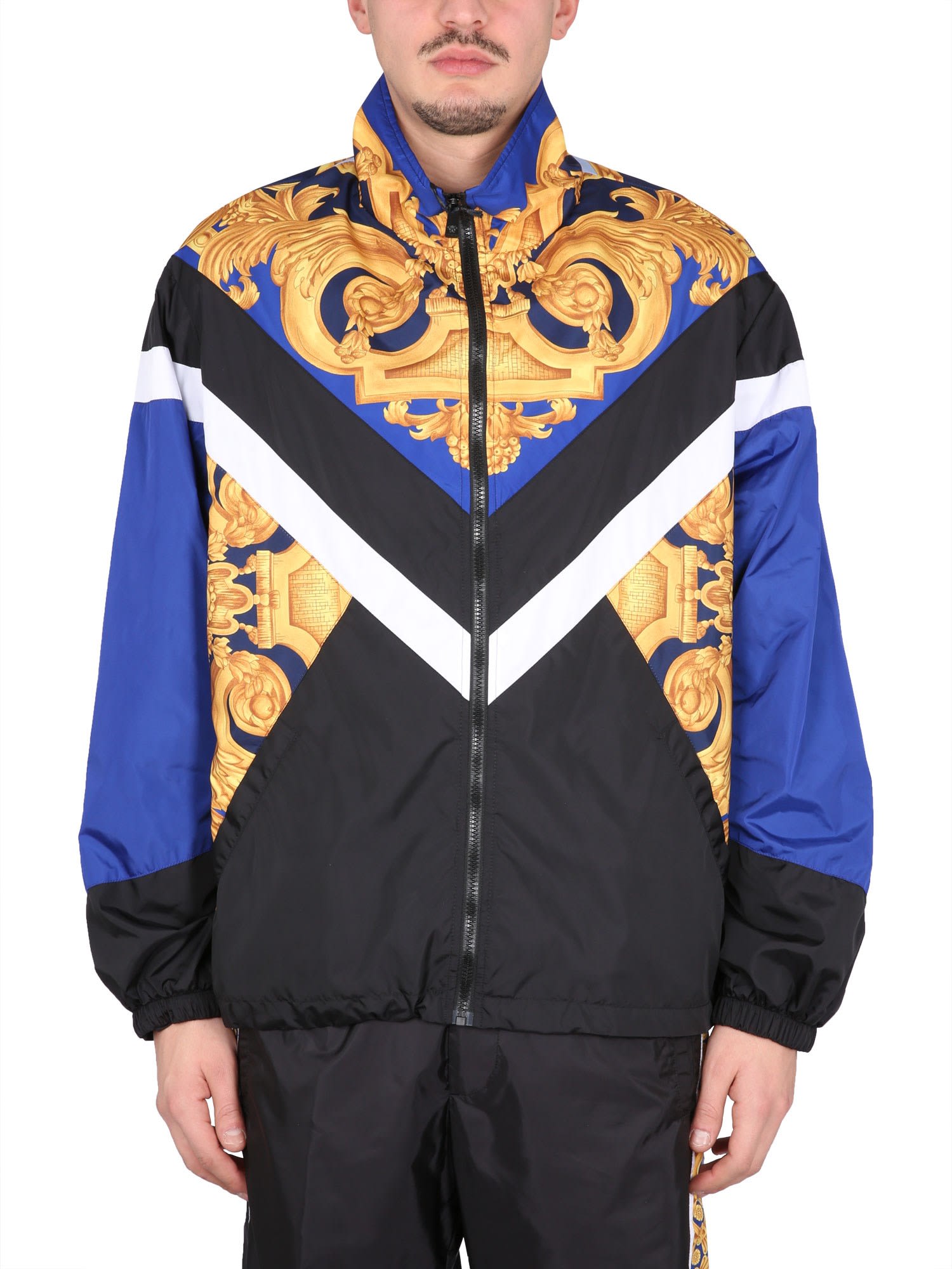 Versace Windproof Jacket With Baroque Print - Multicolor