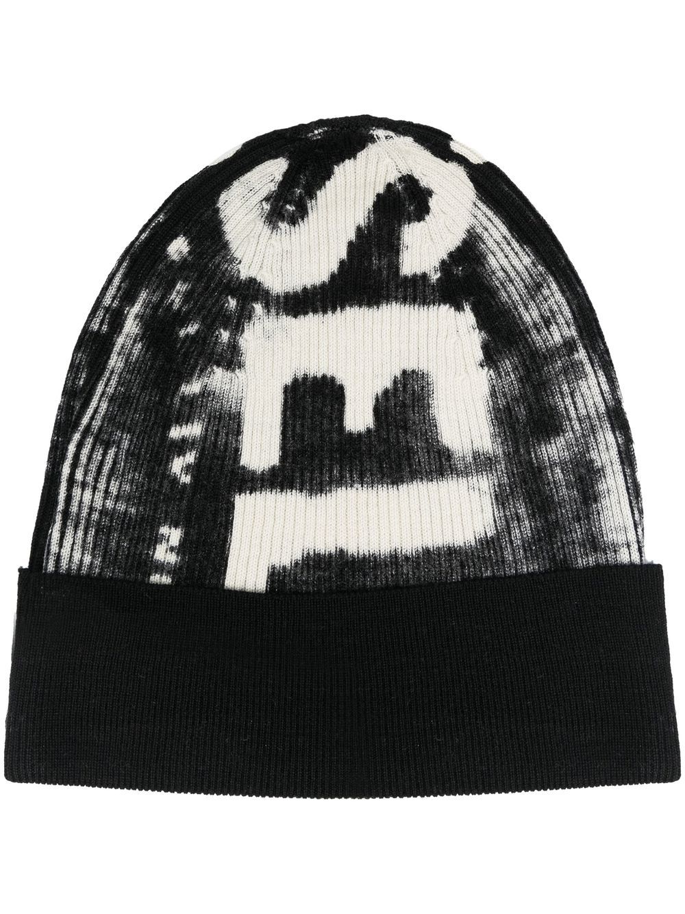 Diesel K-Atullus-Cap Ribbed Wool Beanie - Black | Editorialist