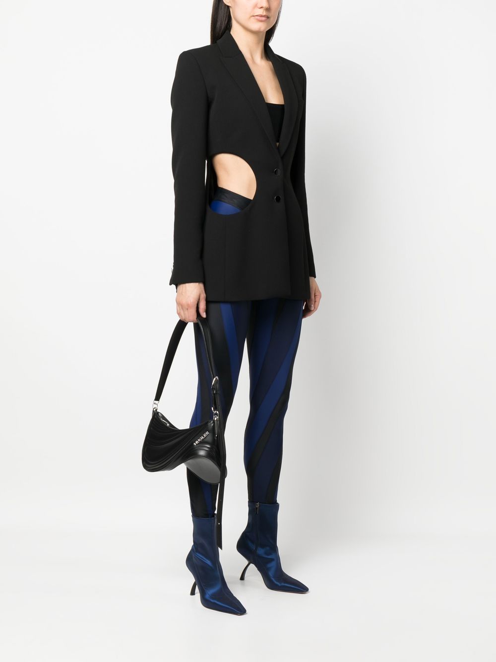 MUGLER Mugler Medium Spiral Curve 01 Embossed Crossbody Bag