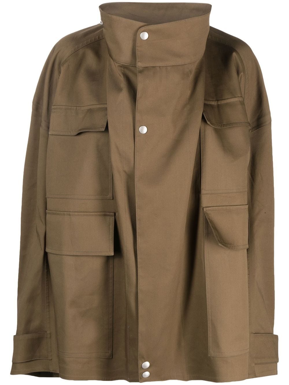 Hed Mayner Olive Cropped Parka - Green | Editorialist