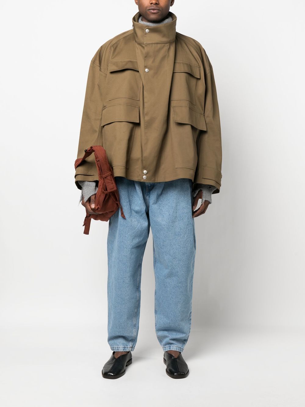 Hed Mayner Olive Cropped Parka - Green | Editorialist