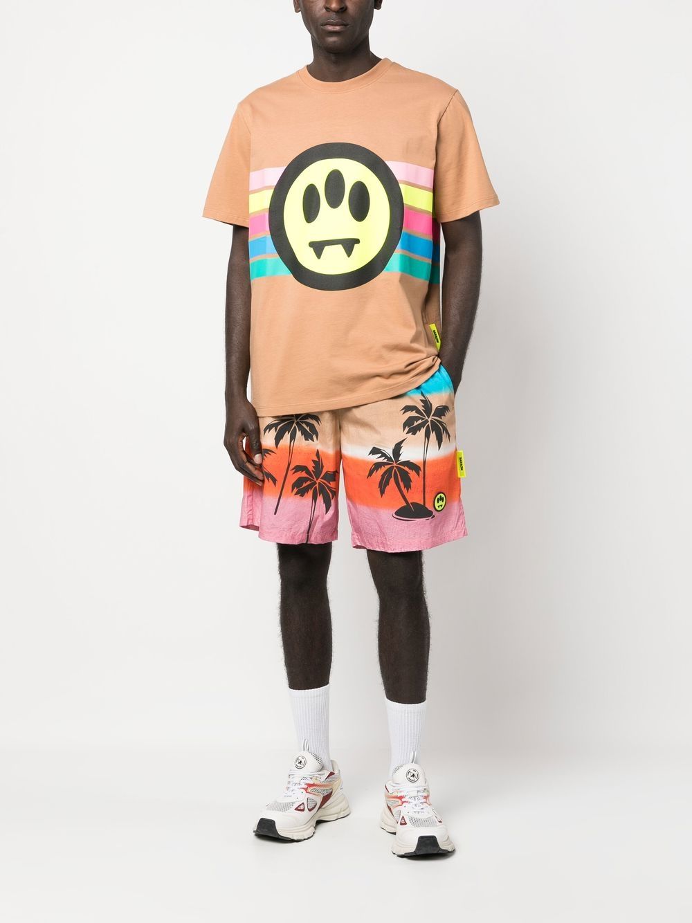 BARROW BARROW Palm-Tree Print Bermuda Shorts