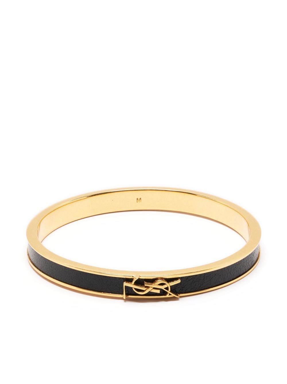 Saint Laurent Logo-Plaque Bangle Bracelet In Black - 30% Off  display picture 2