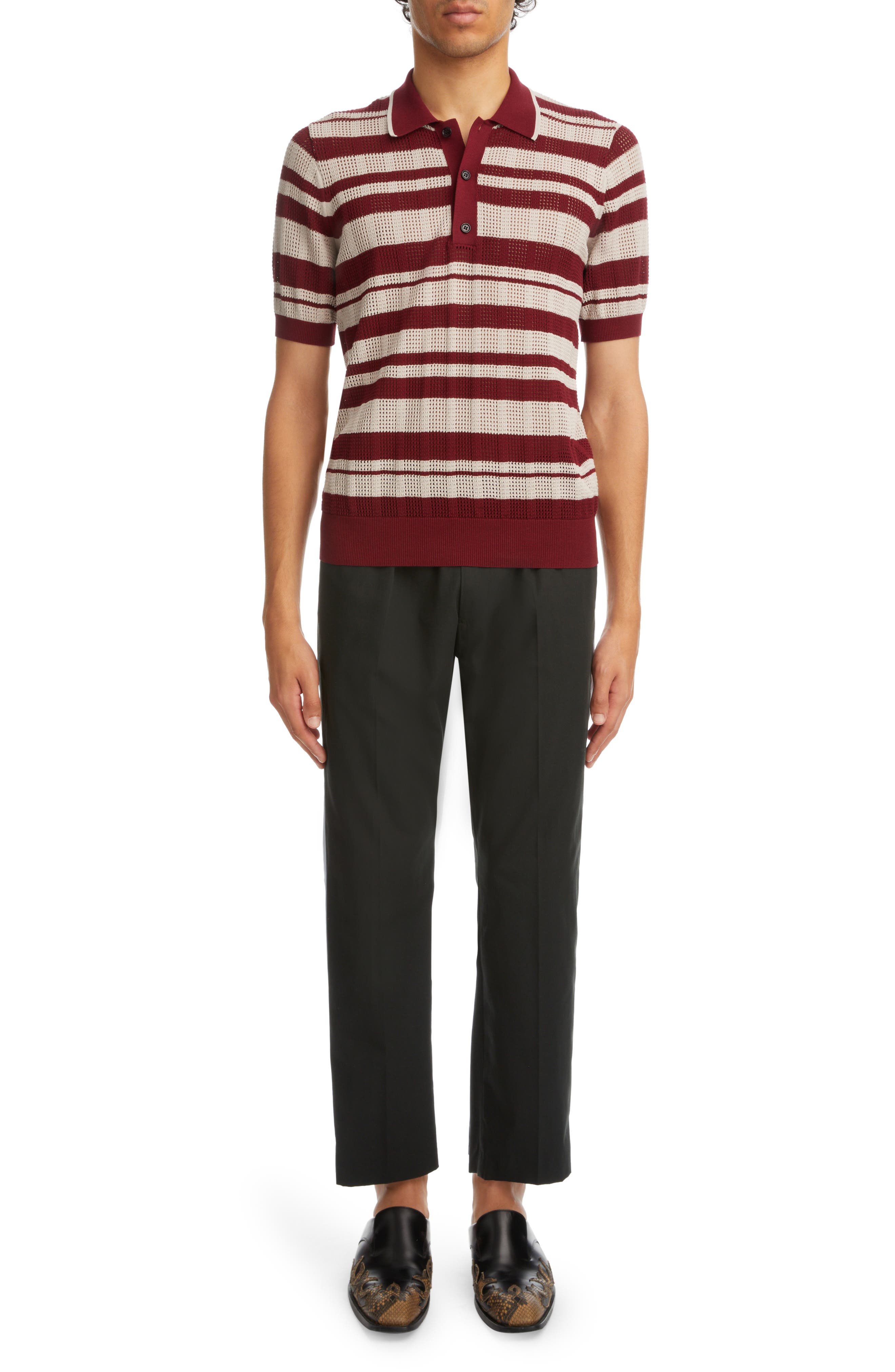 DRIES VAN NOTEN “STRIPE SWEATER POLO” Dries Van Noten Tuno Stripe Merino Wool Polo Sweater | Nordstrom