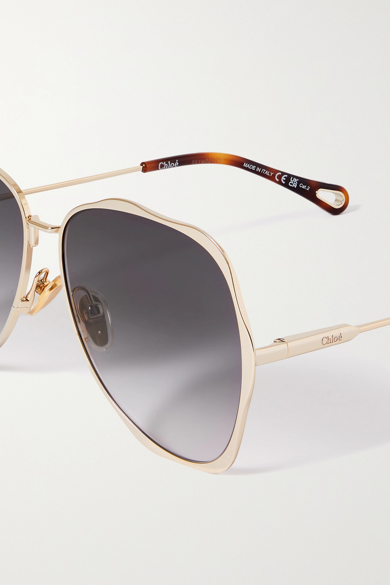 Chloé Honore Oversized Aviator-Style -Tone Sunglasses In 
