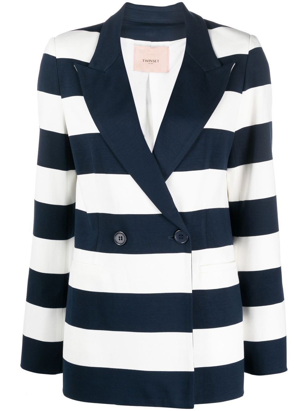 TWINSET TWINSET Stripe-Print Double-Breasted Blazer