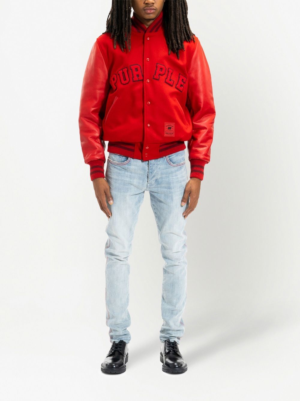 PURPLE BRAND Logo-Appliqué Varsity Bomber Jacket