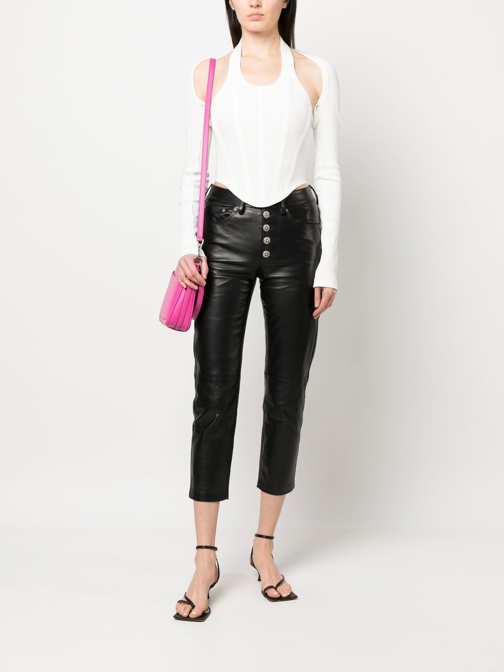 DONDUP DONDUP Leather High-Waisted Trousers