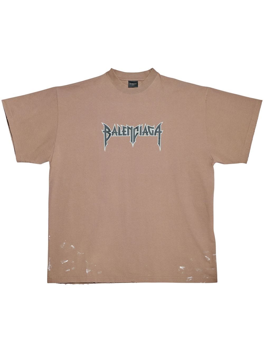 Balenciaga Metal Logo-Print T-Shirt In Brown - 30% Off | Editorialist