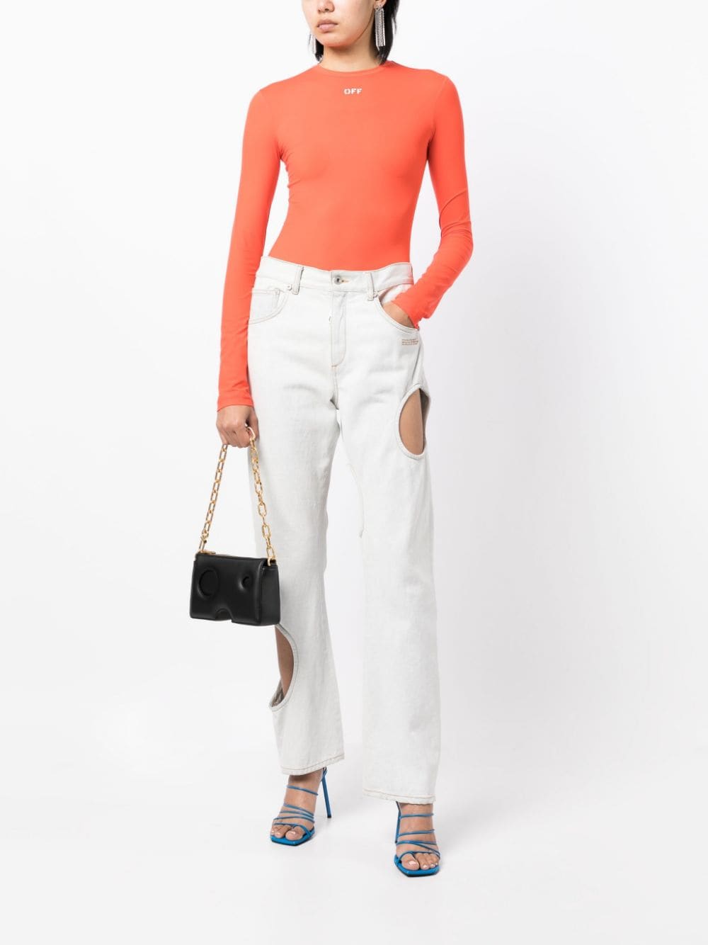 OFF-WHITE Off-White Burrow Leather Shoulder Bag
