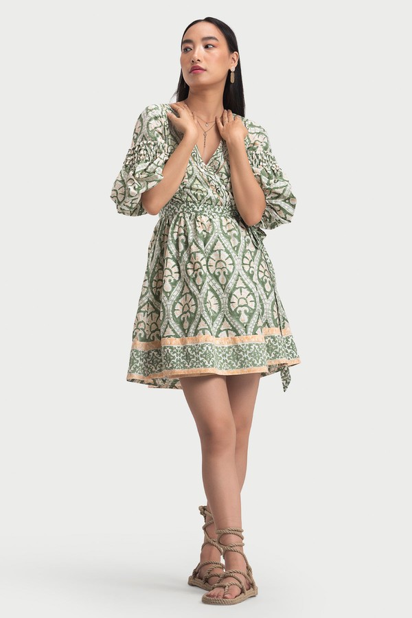 Ash & Eden Dinara Mini Wrap Dress - Red | Editorialist