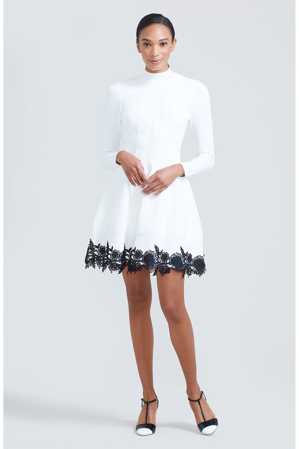 knee length dresses for ladies Forever Yours Lace Long Sleeve Skater Dress
