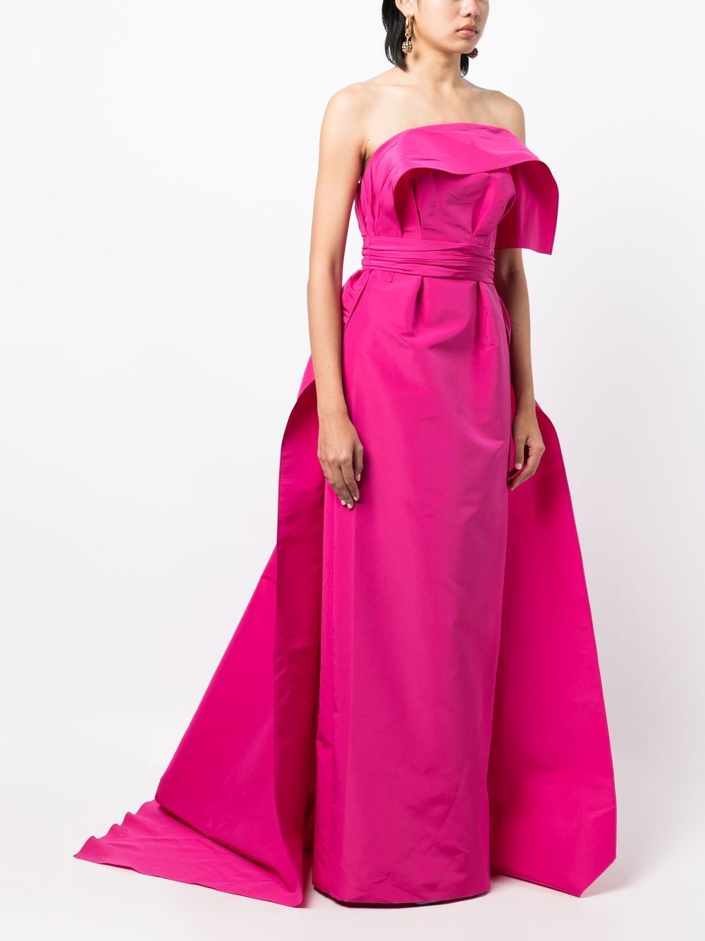navy blue dress for baby girl Carolina Herrera Ruffle-hem High-low Gown - Pink main image 1