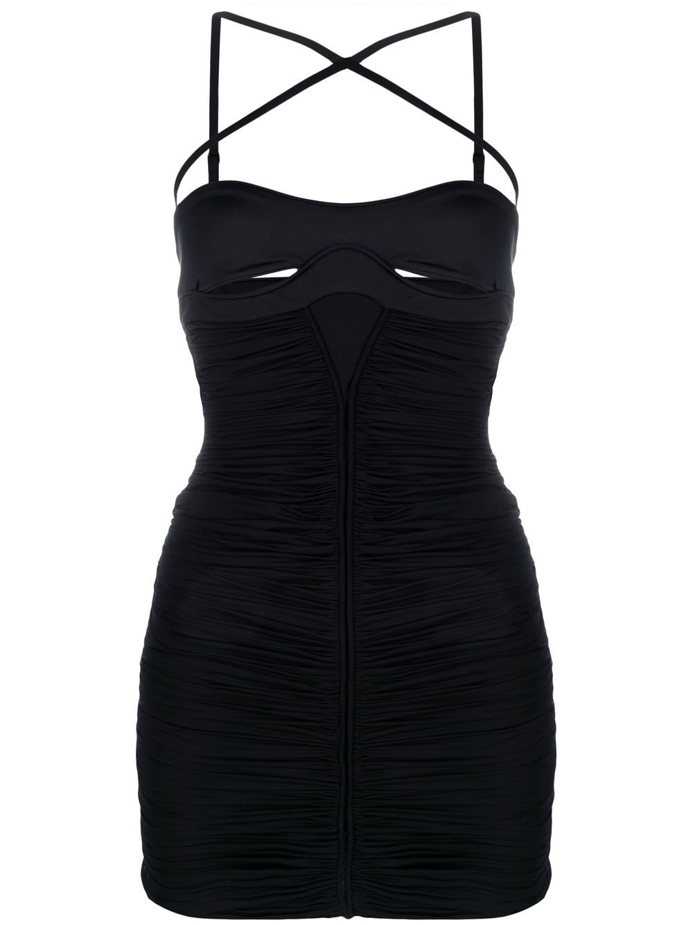 black ruched cut out dress Ruched One Shoulder Cutout Dress Black / PETITE