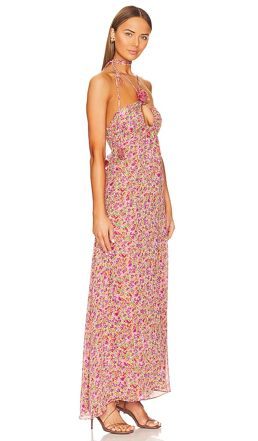 for love and lemons suzette maxi dress For Love & Lemons Suzette Maxi Dress in Pink