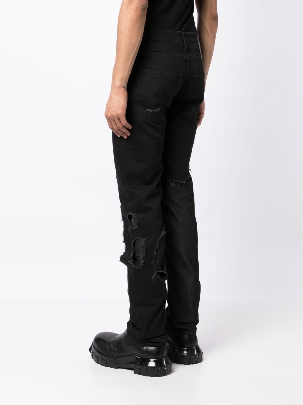 Raf Simons Distressed Slim-Leg Jeans In Black - 71% Off | Editorialist