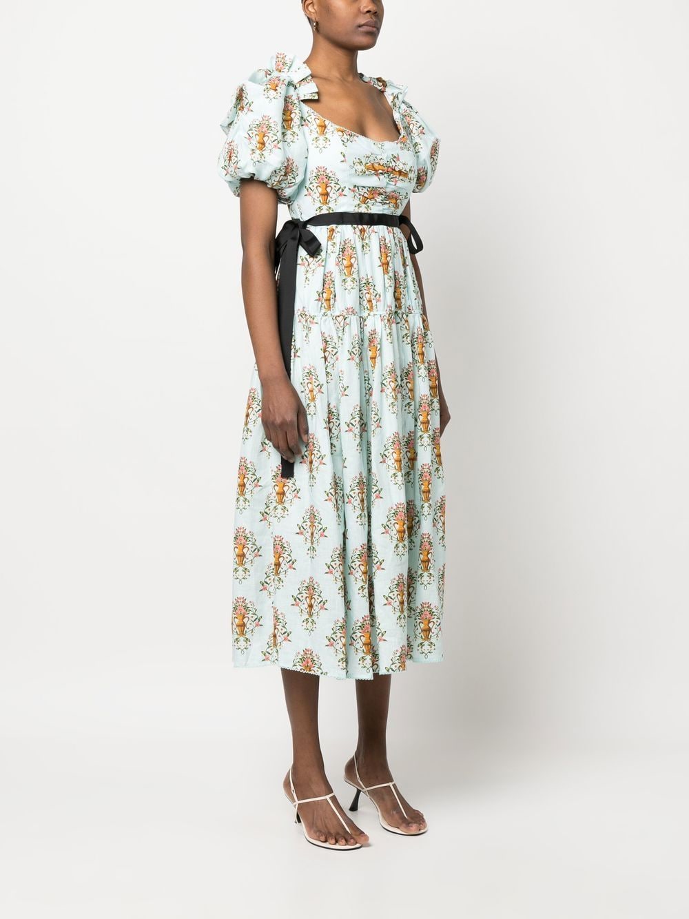 AGUA BENDITA Floral-Print Midi Dress