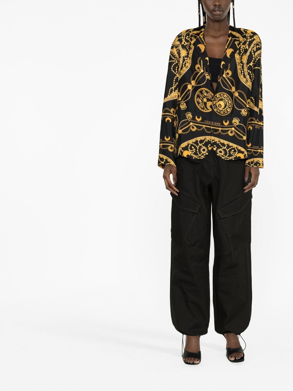 MARINE SERRE Marine Serre Chain Print Silk Shirt