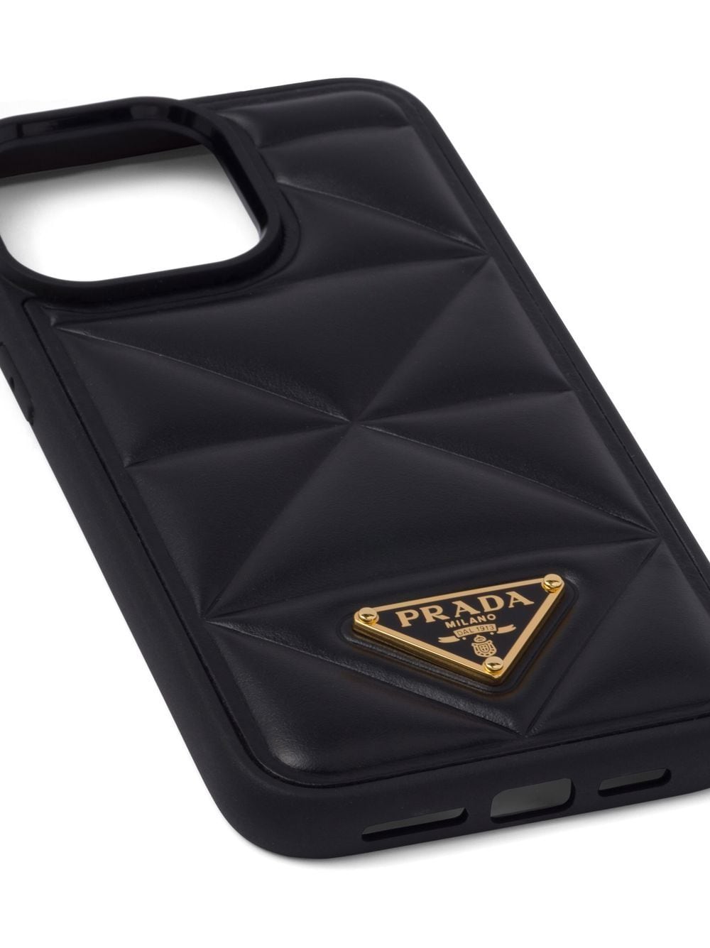 Prada Leather Iphone 14 Pro Max Case - Black | Editorialist