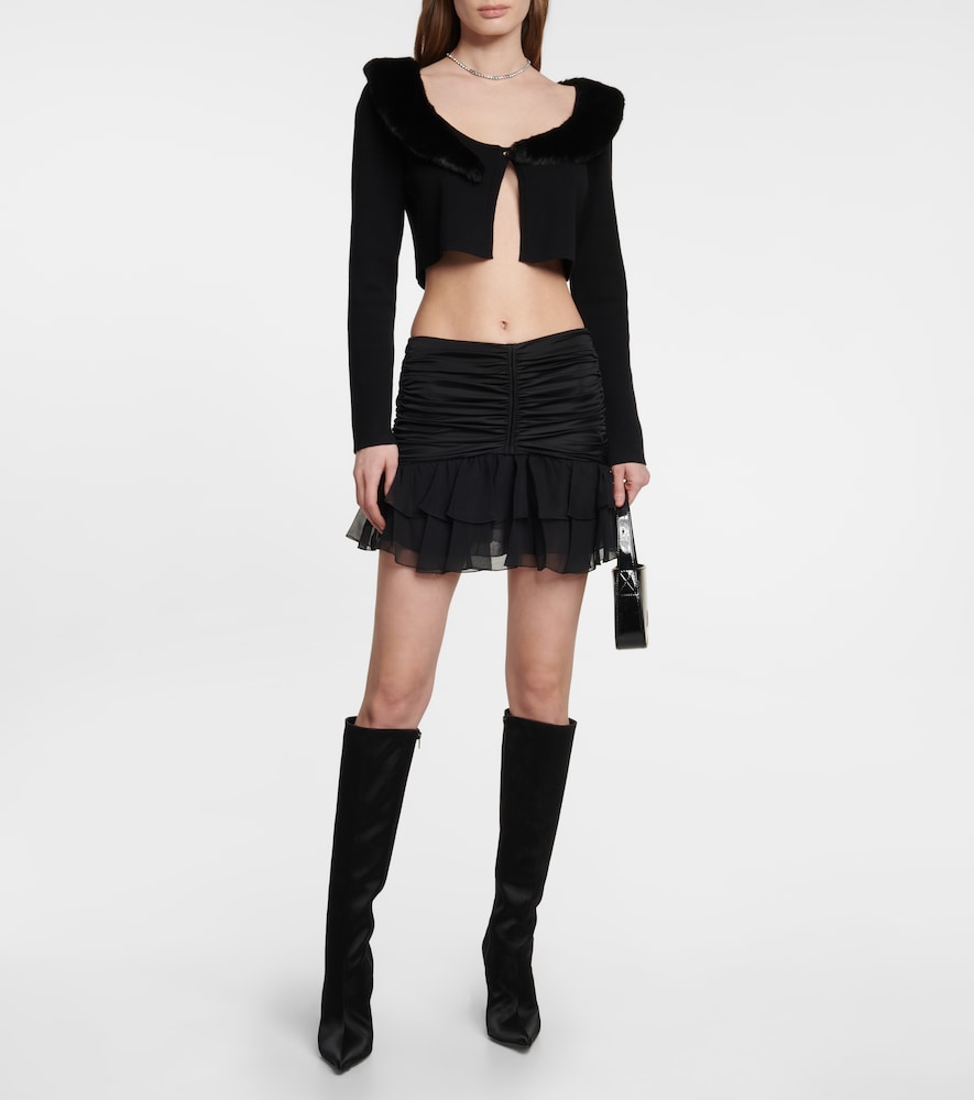 BLUMARINE Blumarine Ruffle-Trimmed Pleated Miniskirt