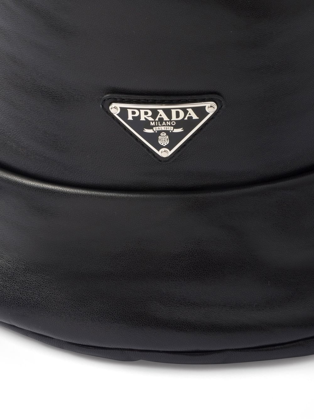 Prada Hat Soft Padded Nappa Leather Triangle Bucket Hat Black Prada triangle-logo Wool Bucket Hat | Black | FARFETCH main image 3