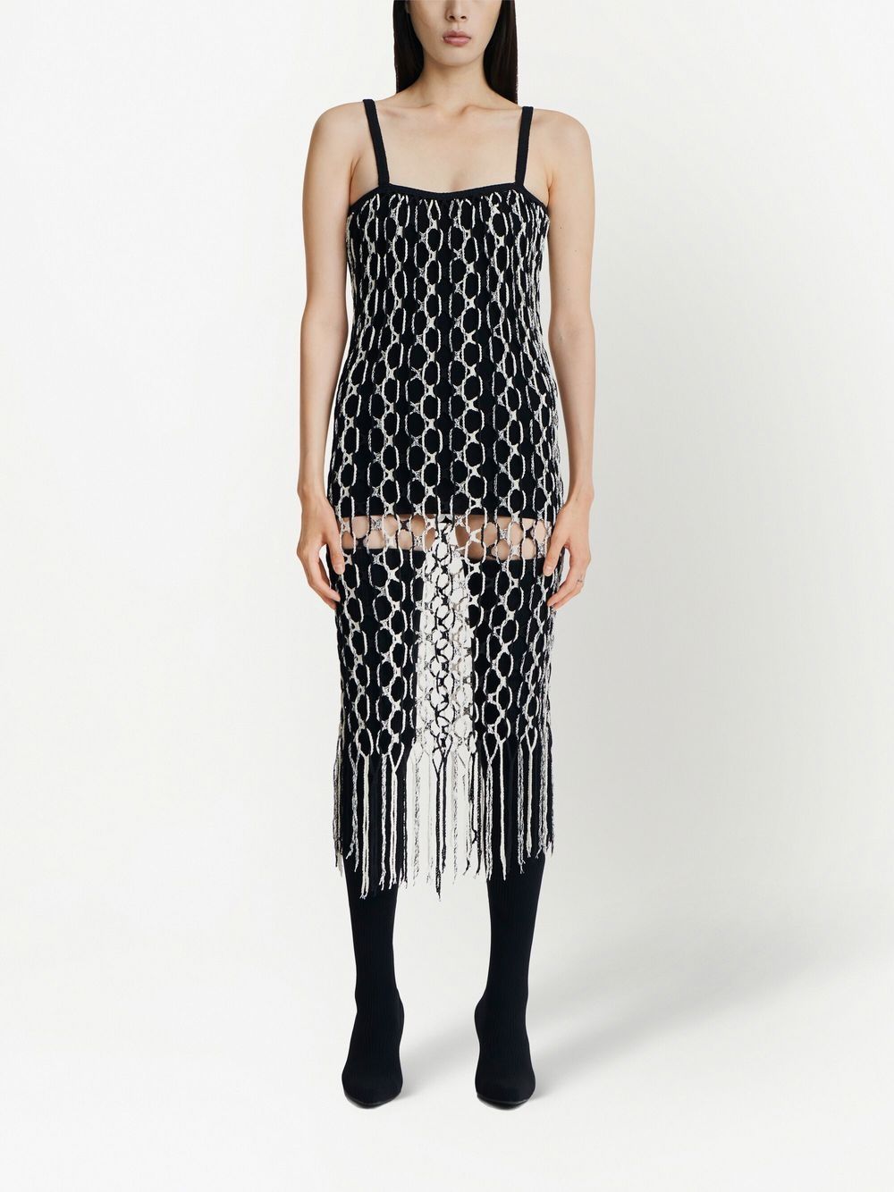 alix pinho crochet dress Alix Pinho Net Sustain Mermaid Crocheted Cotton Mini Dress - Neutrals