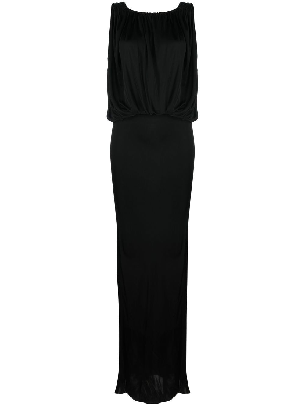 saint laurent jersey maxi dress Saint Laurent Jersey Halterneck Dress in Orange