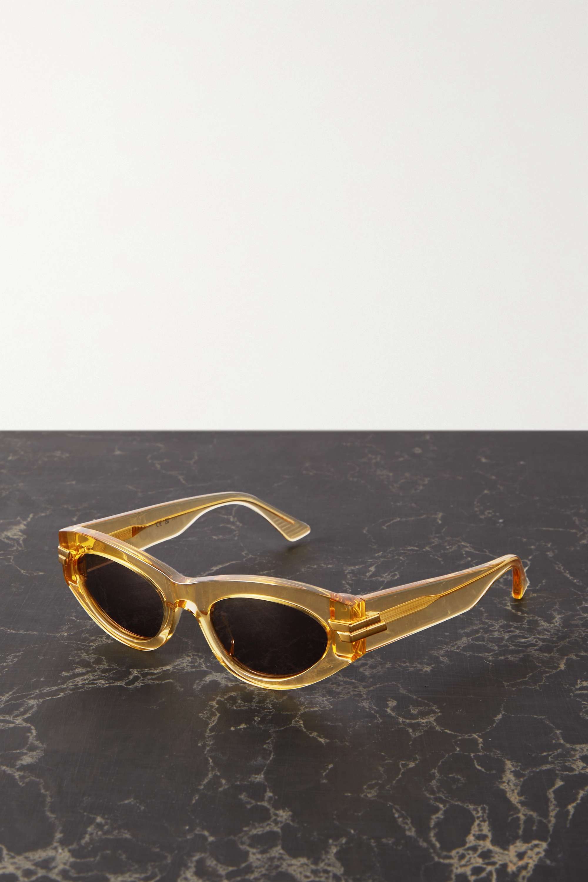Bottega Veneta Cat-Eye Acetate And Gold-Tone Sunglasses  display picture 2