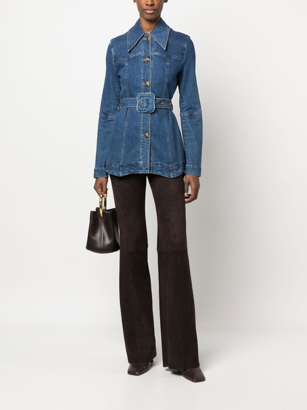 STOULS Flared Suede Trousers
