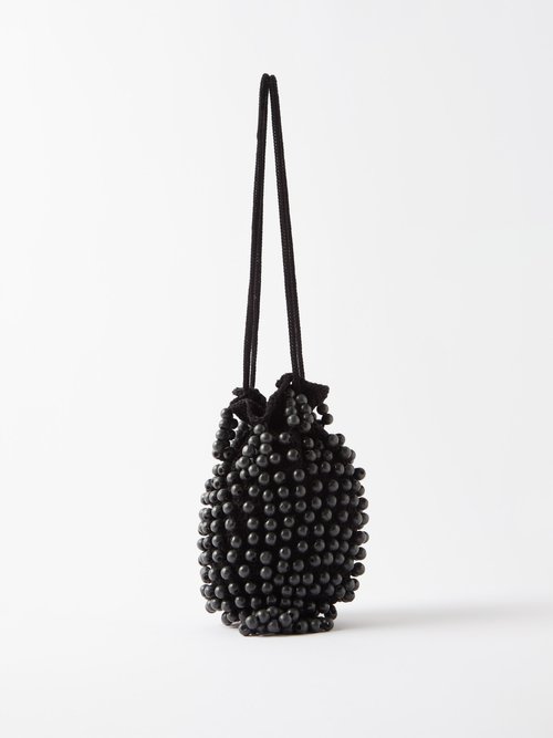 Bode Beaded Crochet Cross-Body Bag In Black - 40% Off | Editorialist