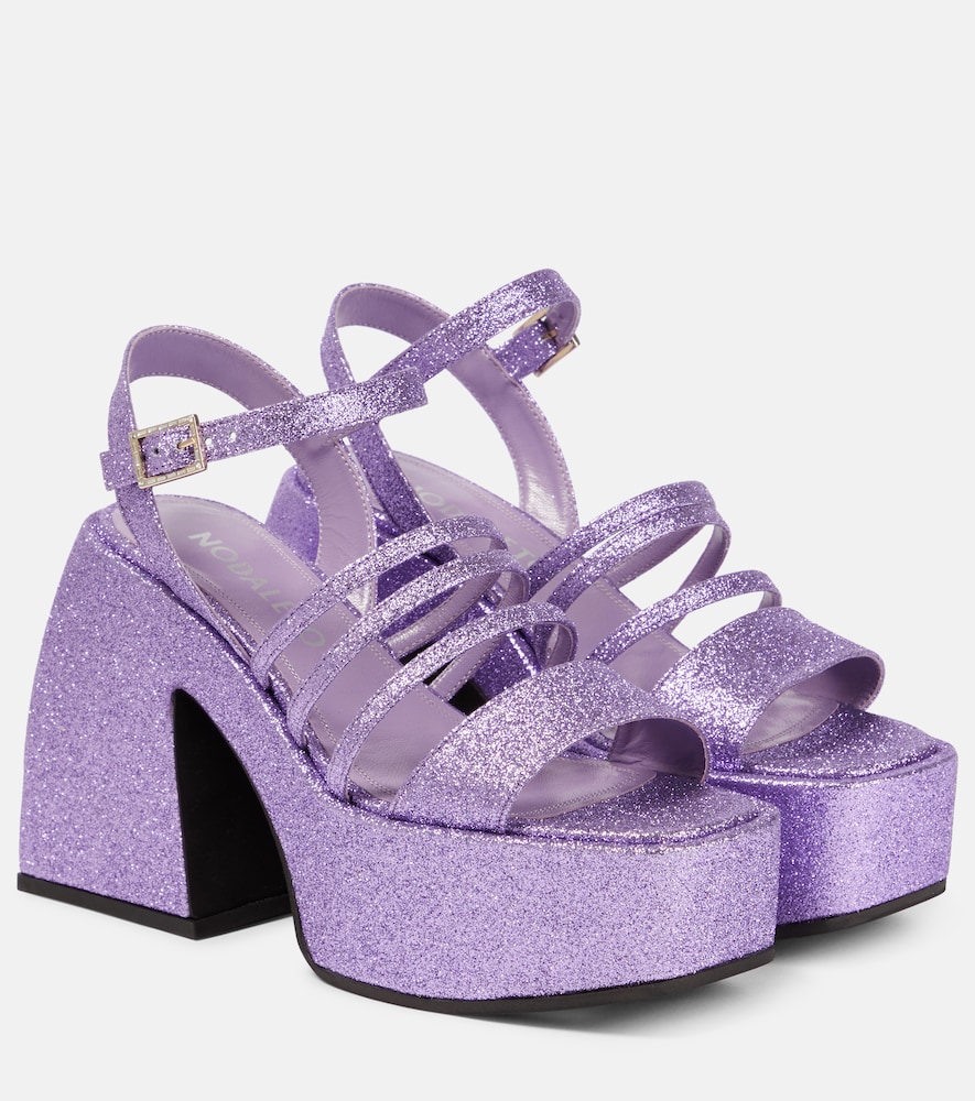 Nodaleto Bulla Chibi Glitter Platform Sandals In Purple 50% Off